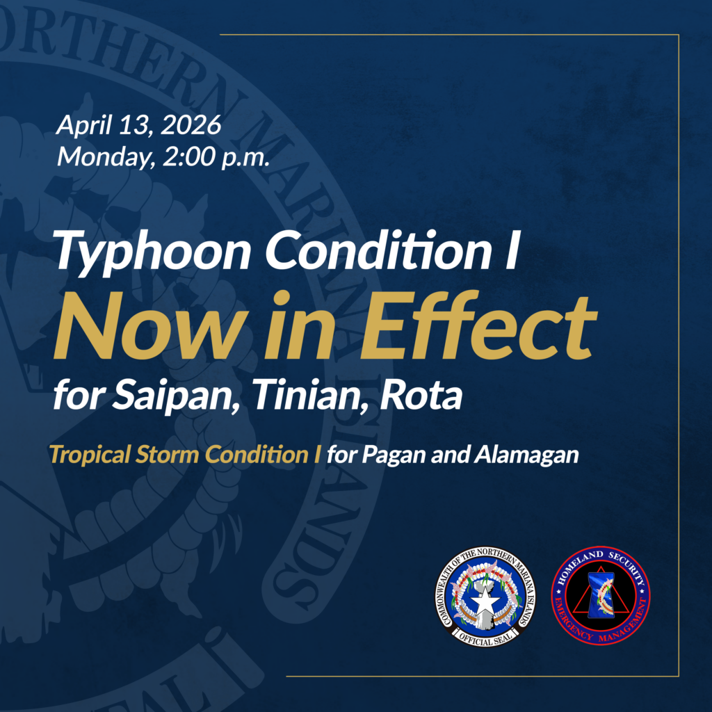 Now in Effect: Typhoon Condition I for Saipan, Tinian, and Rota and ...
